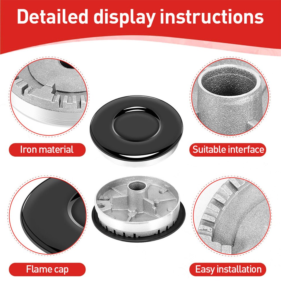 4PCS 55-100mm Universal Burner Crown Flame Cap Cooker Gas Hob burner ...