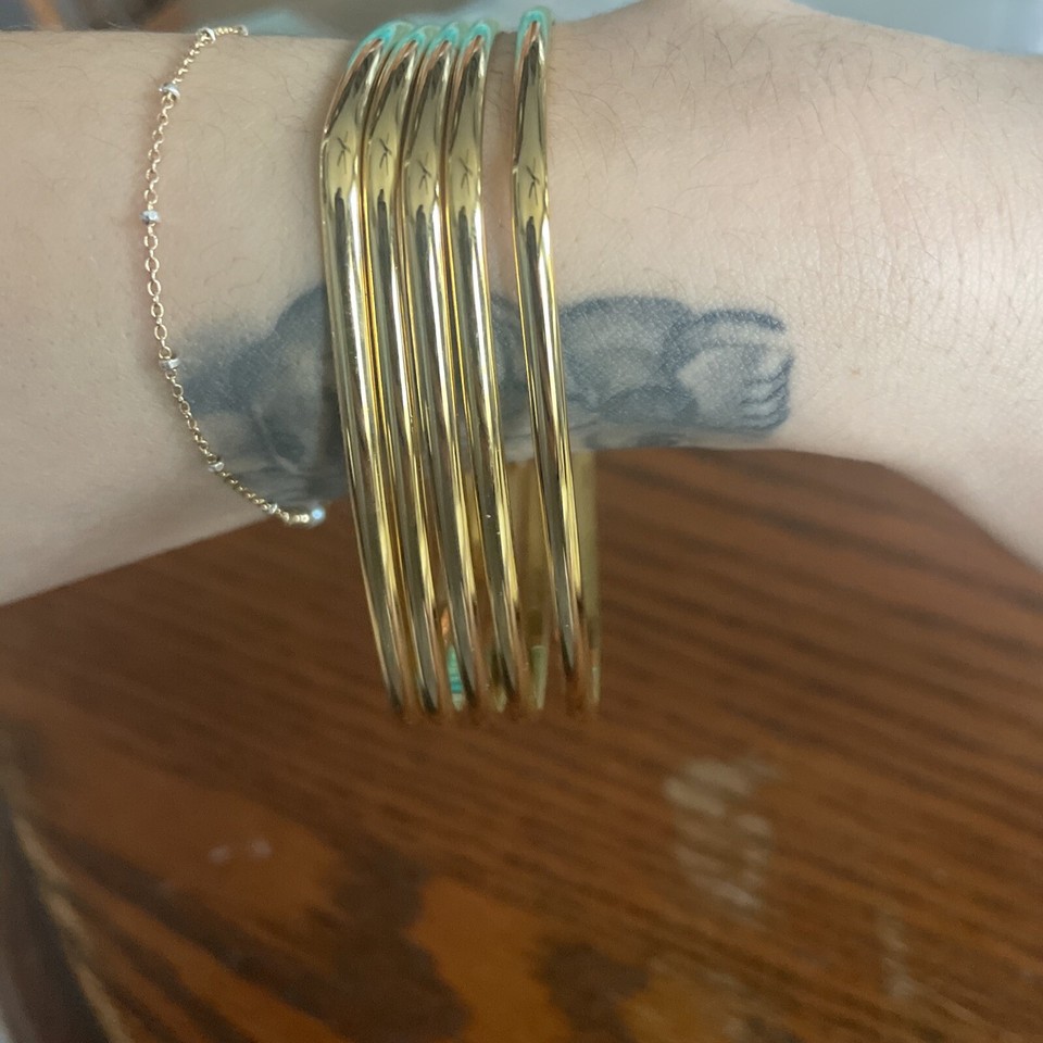 JOAN RIVERS Gold Tone Set Of 5 Thin Bangle Bracelet 7235 | eBay