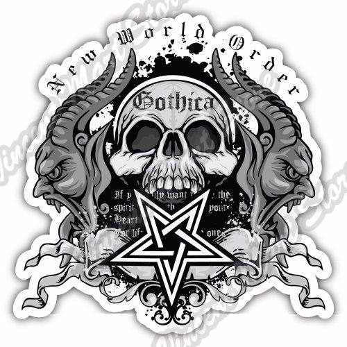 New World Order Skull Government Occult War Car Bumper Vinyl Sticker ...