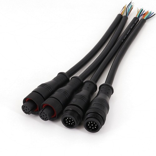 2Pairs Waterproof 9-Pin Male and Female Outdoor 24AWG Wire Cable Plug ...