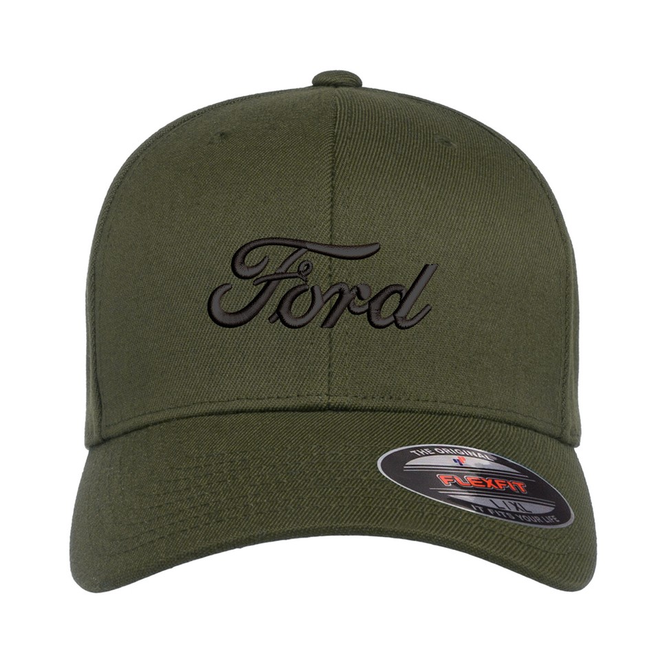 Ford Logo Embroidered Flexfit Fitted Baseball Cap Hat F-150 Mustang ...