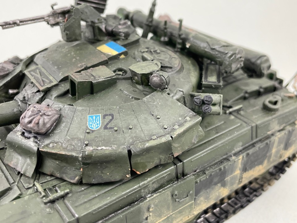 Built 1/35 Scale Tank T-64 BM Bulat Ukrainian Army SKIF, Hand painted ...