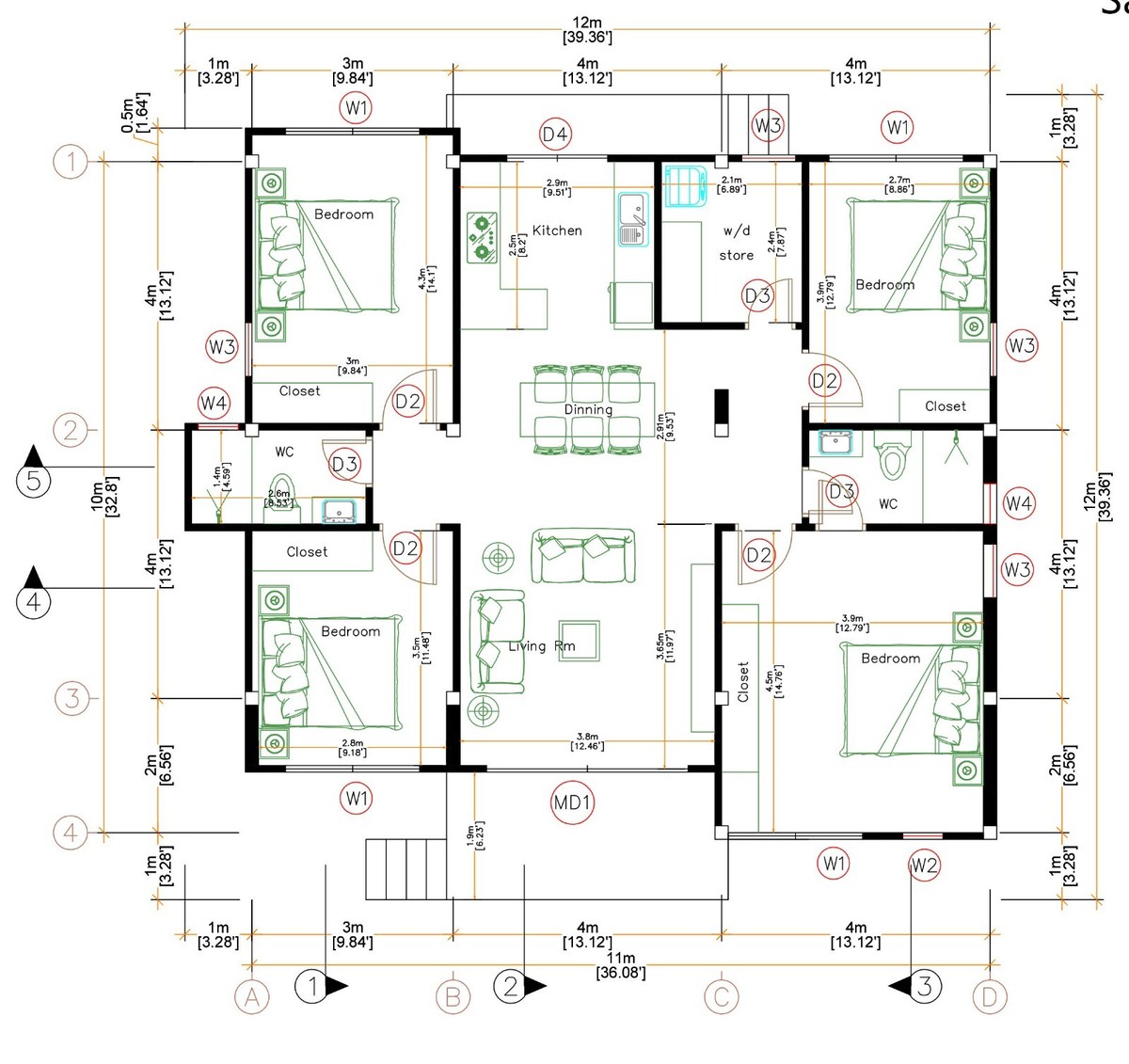 12x12 Kitchen Floor Plans