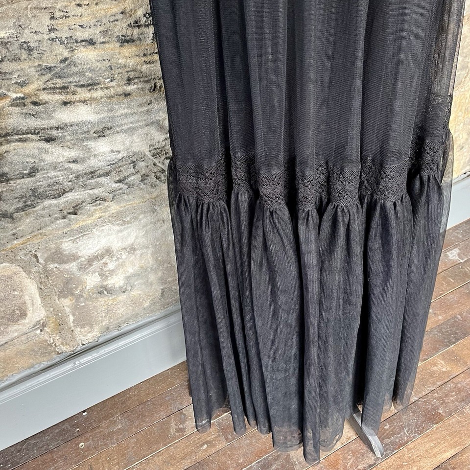 Needle & Thread Lace Trim Tulle Maxi Skirt 6 XS Tiered Frill Ruffle ...