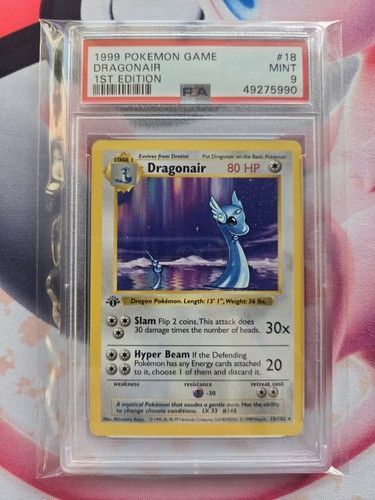 MINT DRAGONAIR 18/102 1ST EDITION BASE SET POKEMON CARD 1999 1ST ED PSA ...