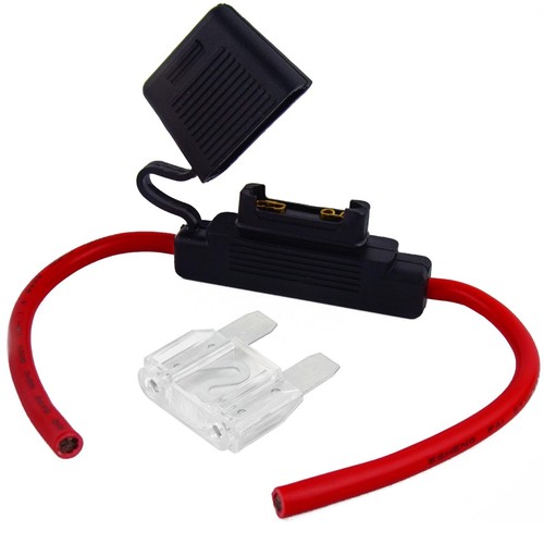 8 AWG Waterproof Heavy-Duty Maxi Inline Fuse Holder with 80A Maxi Fuse ...