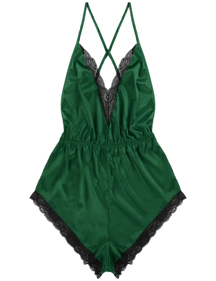 Men Sexy Sissy Lingerie Set Crossdresser Sleepwear Lace Chemise Teddy ...