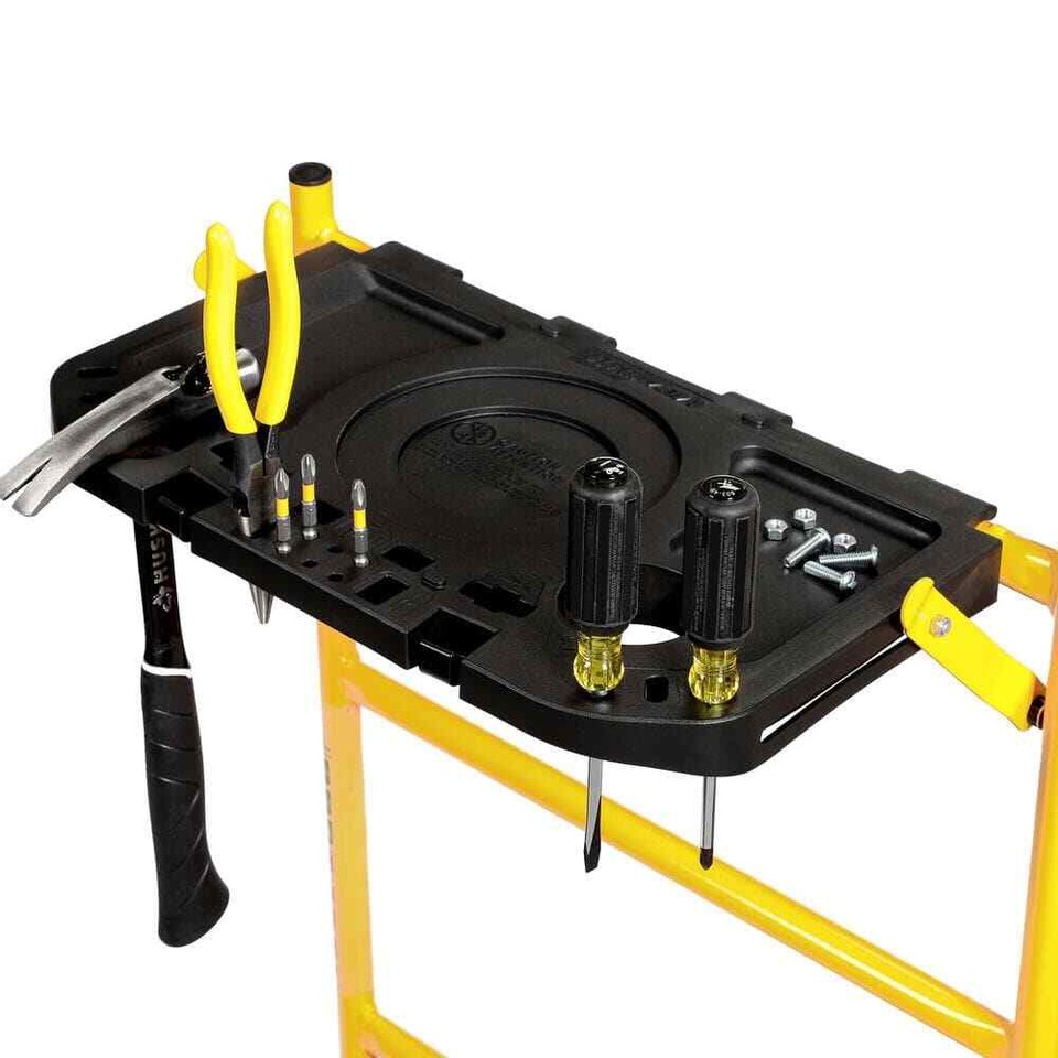Rolling Scaffold Tool Shelf Foldable 4 ft. x 4 ft. x 2 ft. 500 lb. Load ...