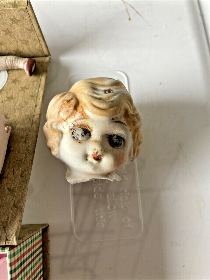 VINTAGE DOLL PARTS, porcelain, bisque heads, arms, etc, MINIATURES ...