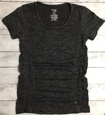 Danskin Now S (4-6) Semi-Fitted Black Dri-Fit Tee Danskin Logo Workout ...