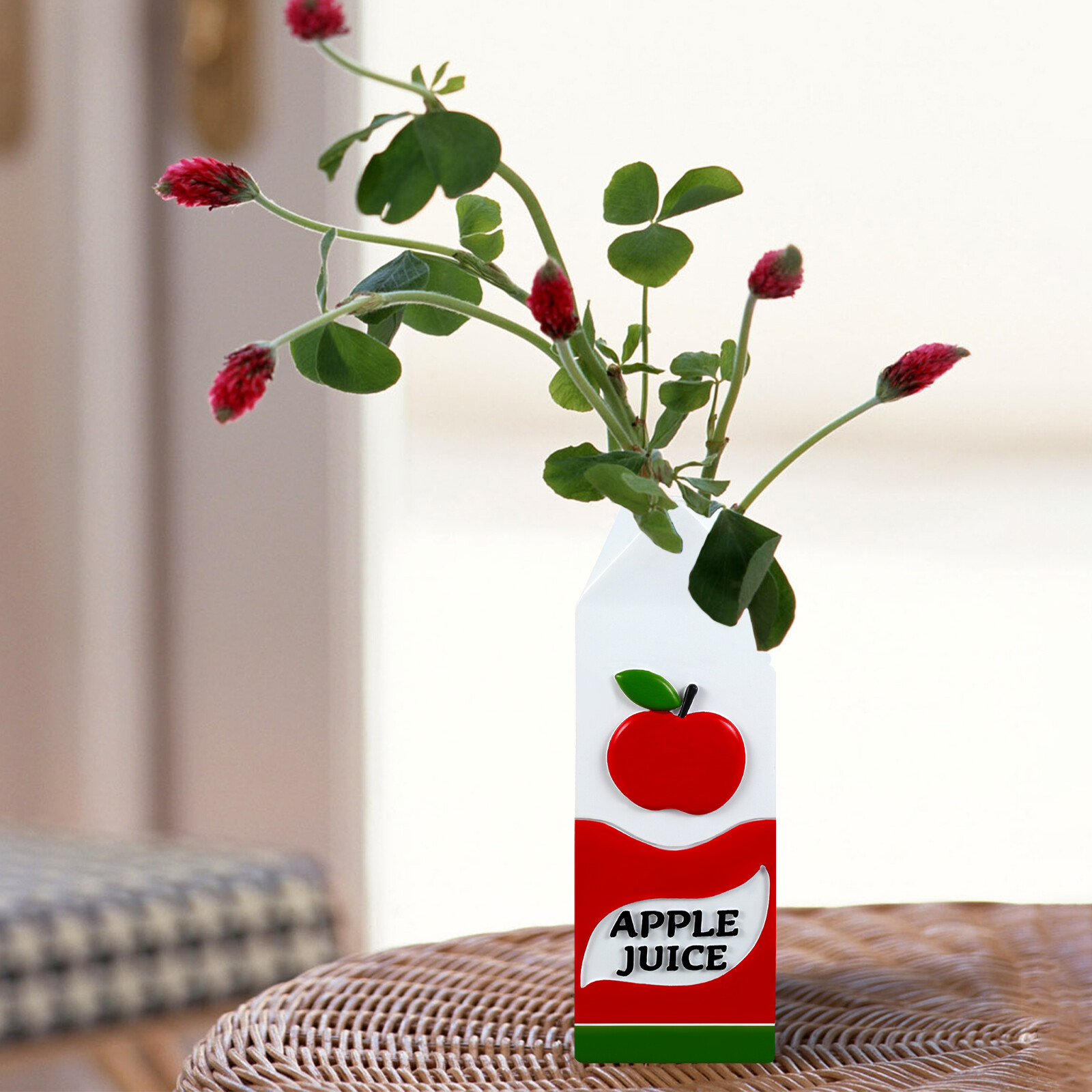 Flower Vase Creative Vintage Juice Box Shape Vase Decorative Colorful ...