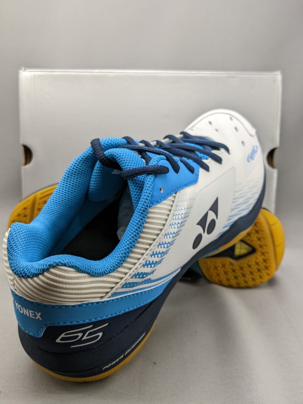 Yonex Badminton Shoe Power Cushion 65Z, White/Ocean Blue, Size Men US9 ...