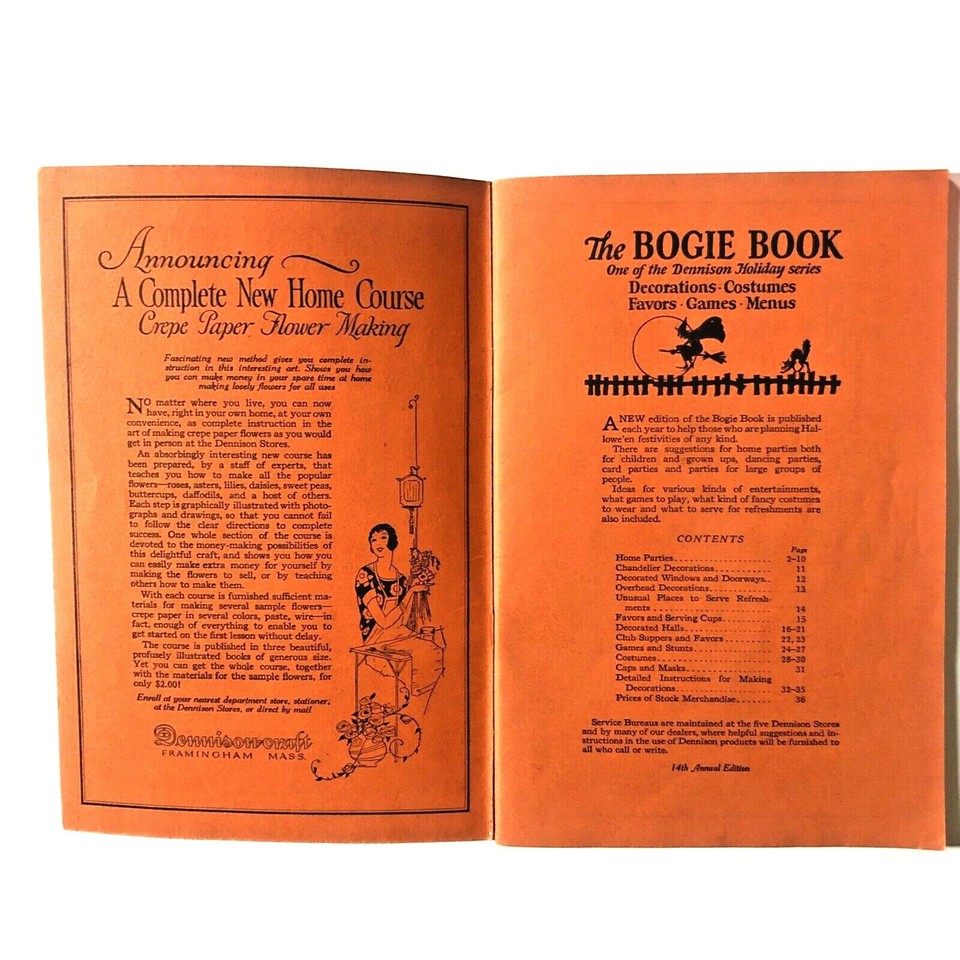 Vintage Dennison Bogie Book Halloween 1926 How to Entertain Costumes ...