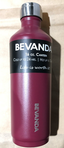 Bevanda Water Bottle 16 oz Maroon, Holds Hot or Cold Beverages | eBay