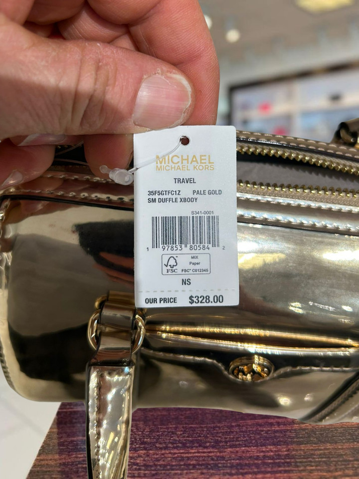 Michael Kors Jet Set Women Small Metallic Duffle Crossbody Purse Bag ...