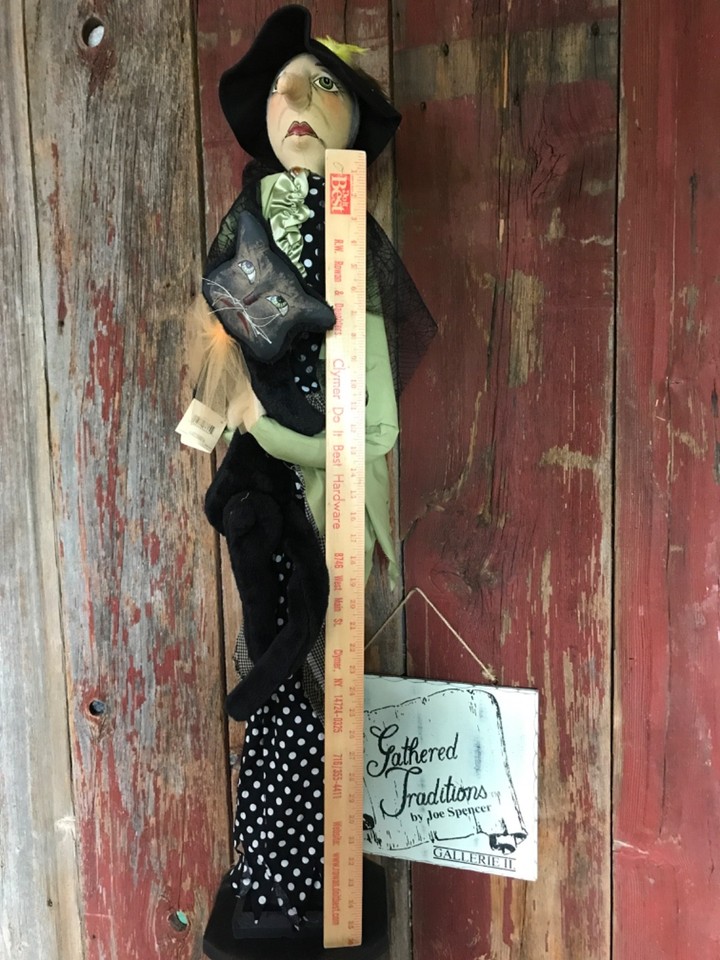 Joe Spencer Matilda Standing Witch w/Cat- on base 50" | eBay