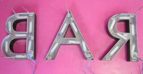 BAR Backlit White LED Channel Letter Exterior Sign 14.5" x 40" Business ...