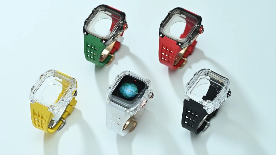 Premium Transparent PC Mod Kit Case Silicone Strap for Apple Apple ...