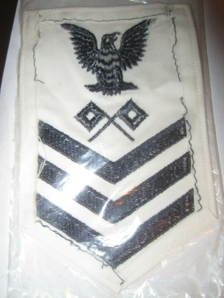 VINTAGE Naval PETTY OFFICER 1ST CLASS PATCH SIGNALMAN RATING PRE 1993 ...