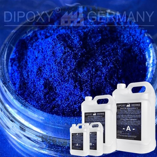 Résine Époxy + Effekt-Pigment-Blau 02 Résine à Couler Epoxy Table Sol ...