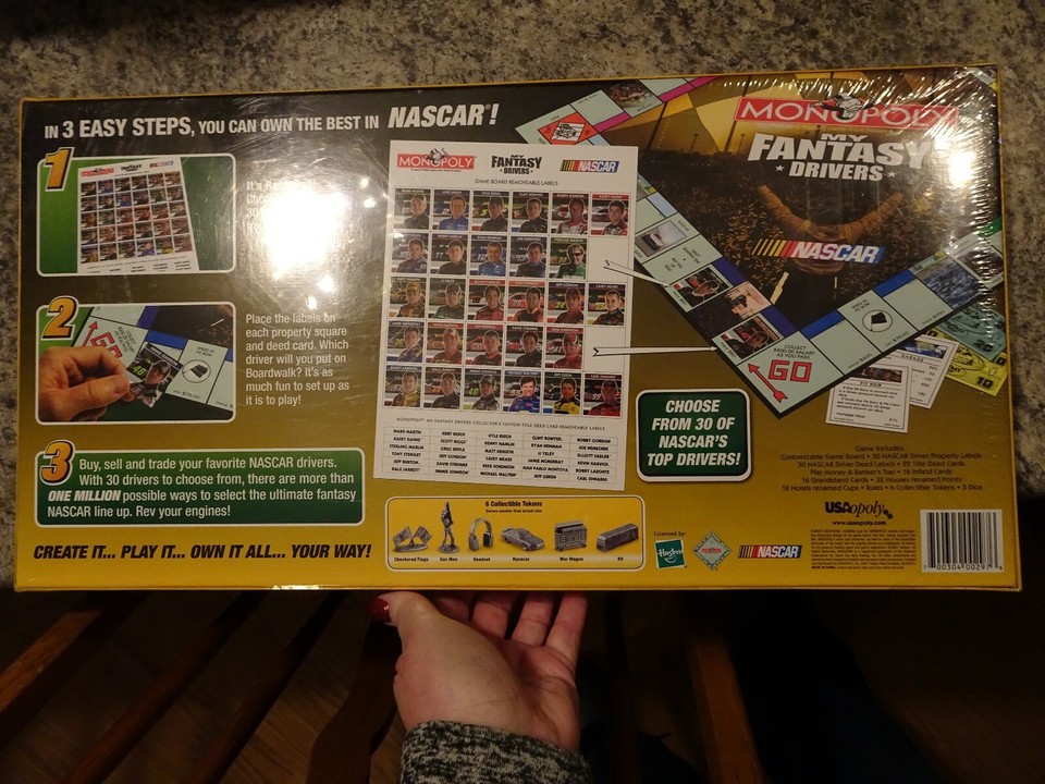 Monopoly Nascar My Fantasy Drivers Board Game New Sealed! | eBay
