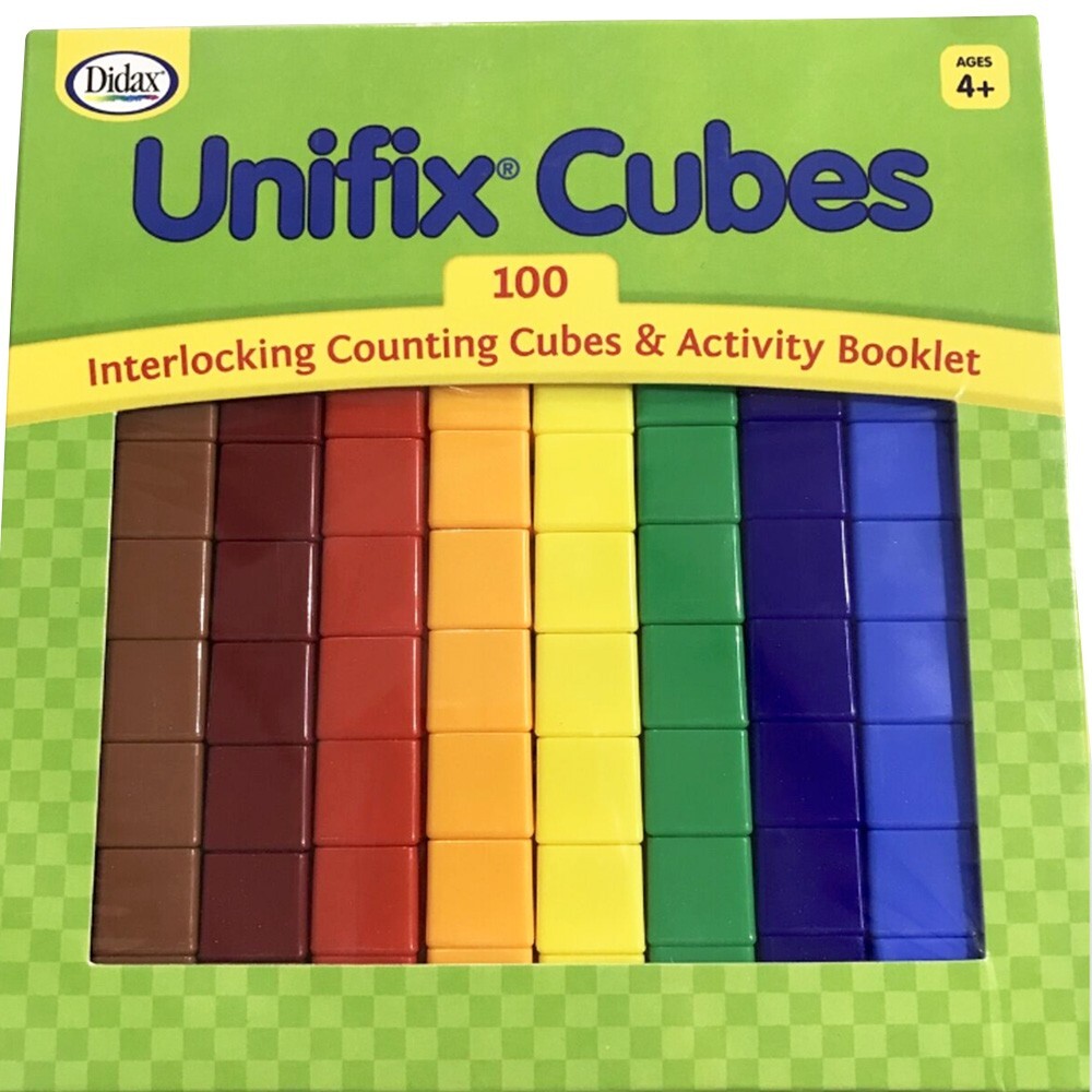 Set of 2 Unifix 100 Interlocking Snap Counting Cubes Math Homeschool ...