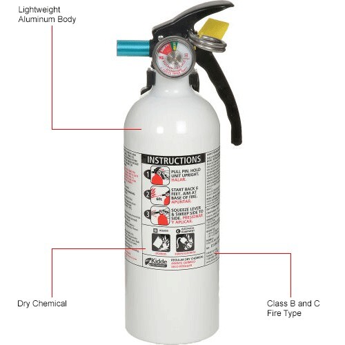 Kidde • Auto/Marine Fire Extinguisher • 3lb Dry Chemical • Car/Truck ...