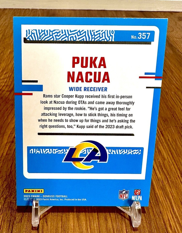 2023 Panini Donruss Puka Nacua #357 Rated Rookie Card LA Rams RC BYU | eBay
