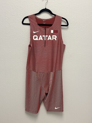 Men's Nike Elite Pro QATAR Track & Field Singlet Speed Suit CI8902-611 ...