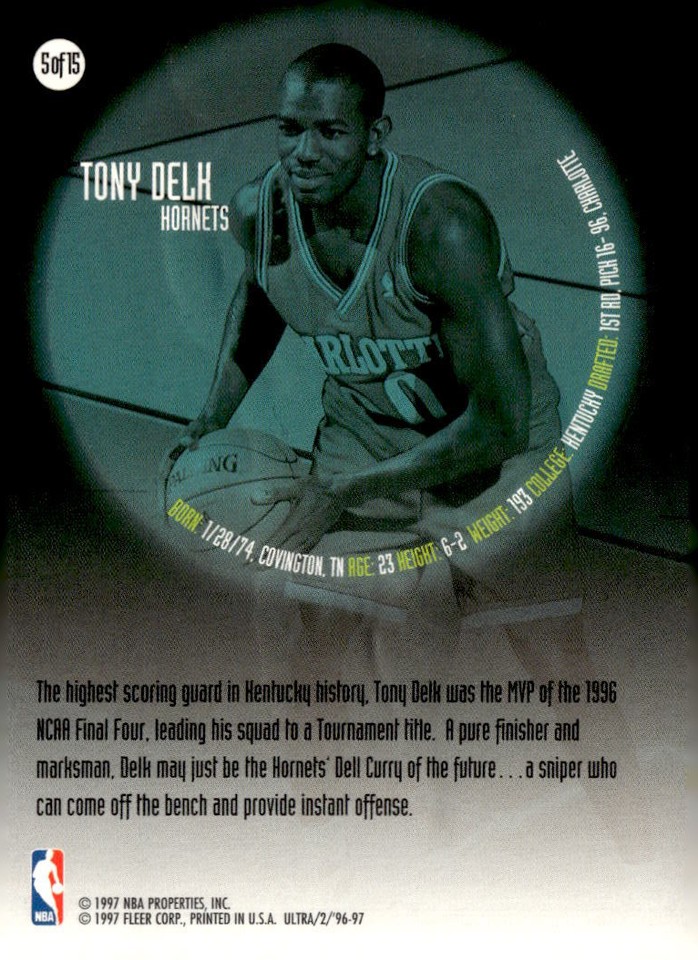 1996 Ultra Tony Delk #5 | eBay