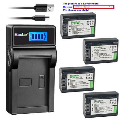 Kastar Battery LCD Charger for Sony NP-FV50 Sony HDR-PJ340 HDR-PJ340E ...