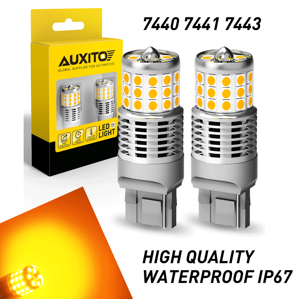 7440 LED Rear Turn Signal Lights Blinker Bulbs CANBUS Error Free T20 ...