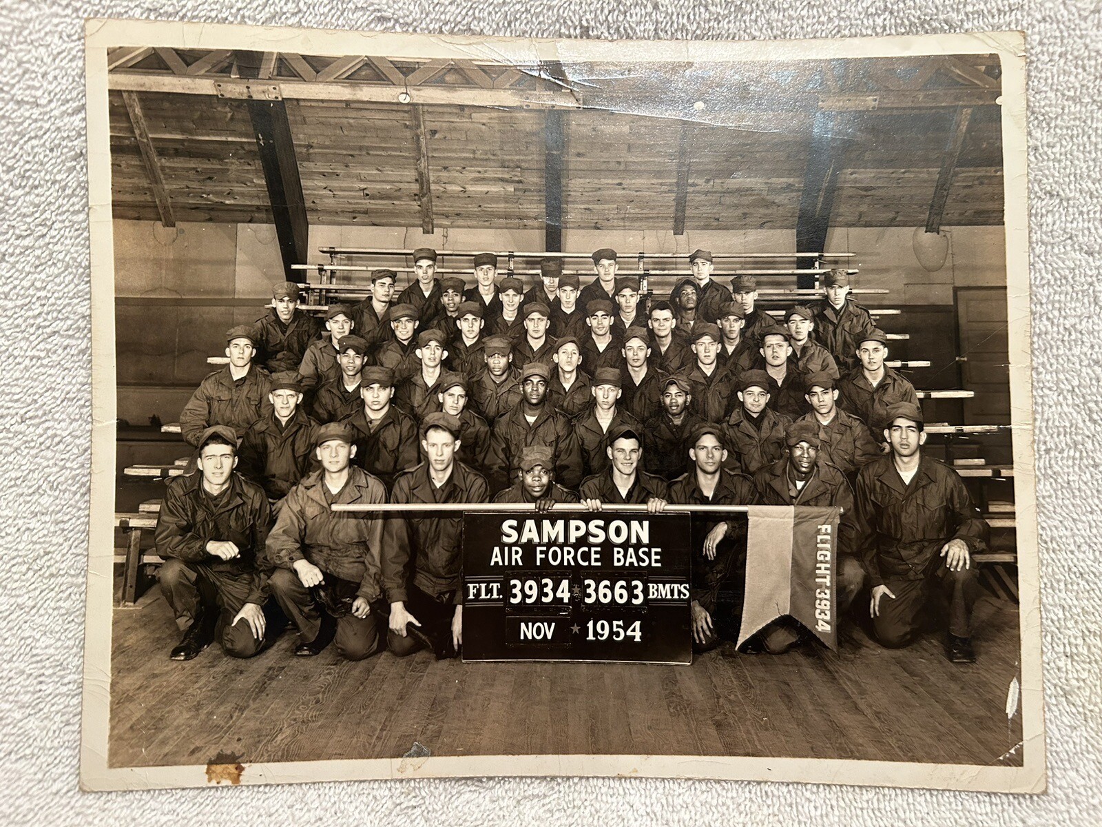 1954 Basic Training Photo Sampson Air Force Base NY FLT 3934, 3663 BMTS ...