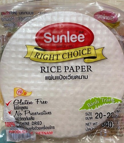 Vietnamese Rice Paper Wrapper Sheet 22 cm Round Gluten Free Spring Roll ...