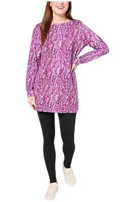 Stan Herman Women's 2-Piece Sweater Knit Tunic & Legging Lounge Violet ...