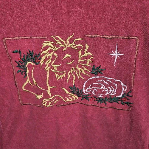 Liz & Jane Clothes T-shirt 1X Short Sleeve Scoop Neck Embroidered Lion ...