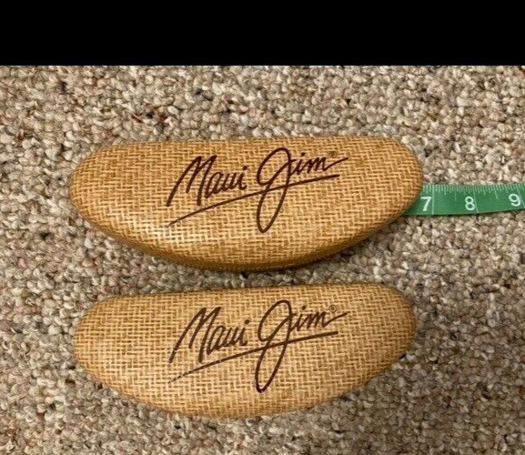LOT OF 2! New! OFFICIAL MAUI JIM Brown SMALL Clam SUNGLASSES CASE Fast ...