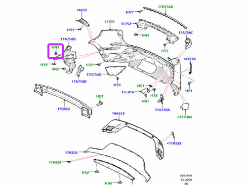 GENUINE LAND ROVER REAR BUMPER NUT SET EVOQUE DISCOVERY SPORT LR114151 ...