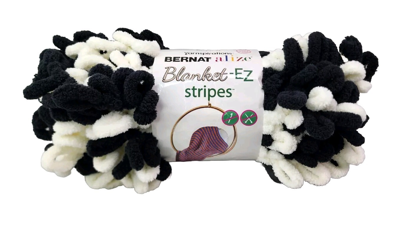 Bernat Alize Blanket-Ez Black/White Loop Yarn , 18 Yds | eBay