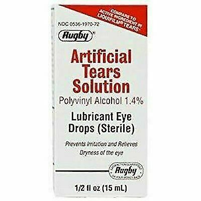 Rugby WM01L156 Artificial Tears Solution Lubricant Eye Drops Sterile 15 ...