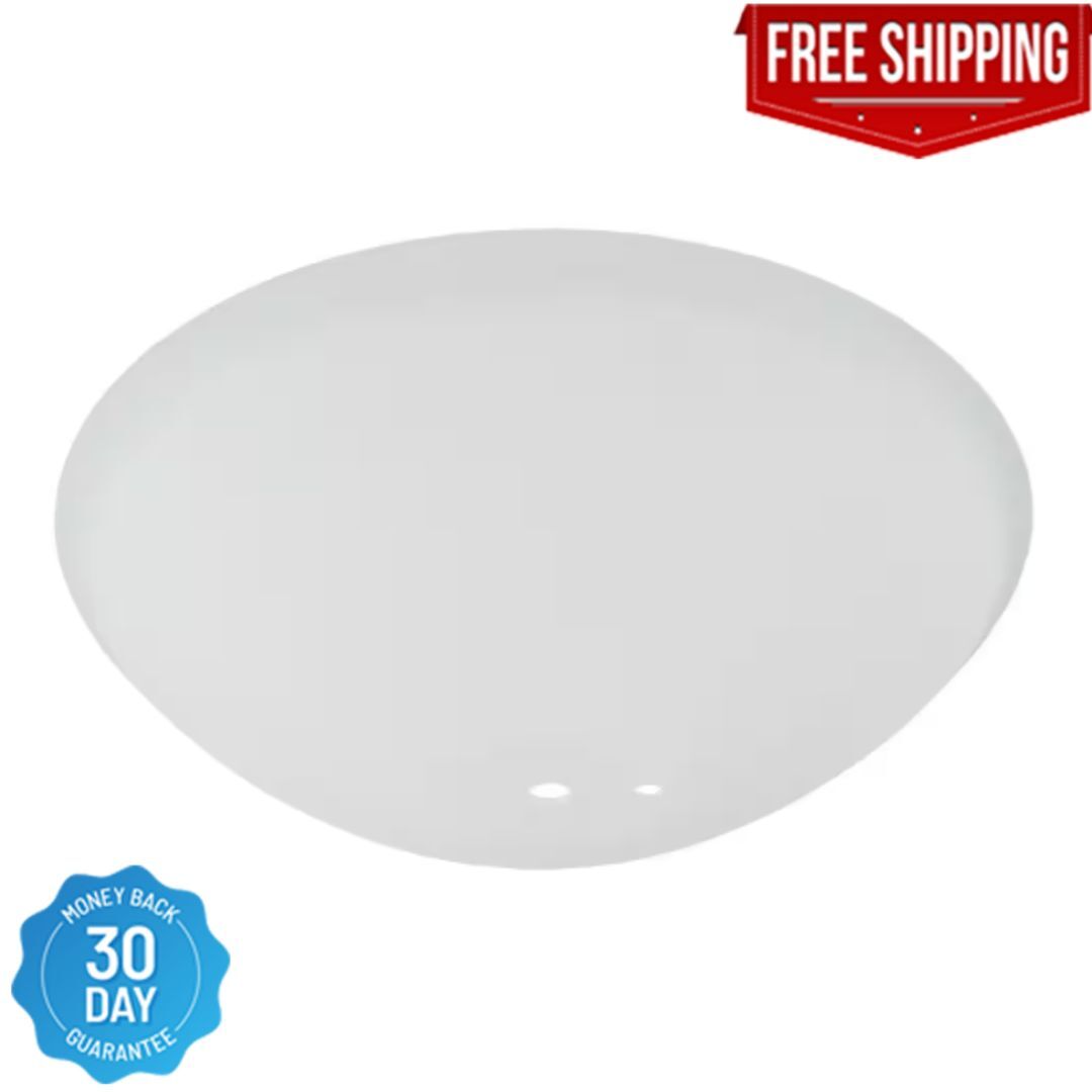 White Ceiling Fan Light Cover Replacement Glass Shade Bowl Globe ...