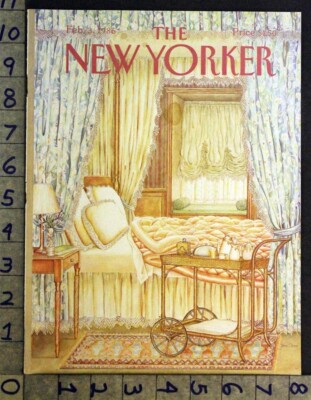 1986 BEDROOM HOUSE DECOR BEVERAGE CART JENNI OLIVER ART NEW YORKER ...