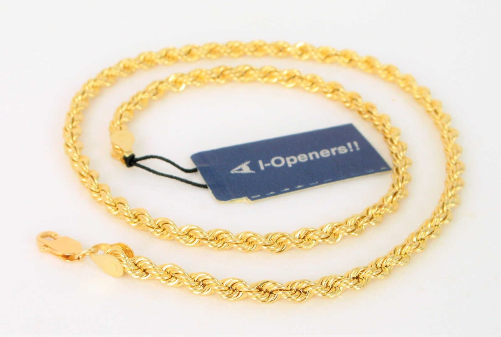 VINTAGE BEAUTIFUL 14K YELLOW GOLD FLASHY TWISTED ROPE CHAIN NECKLACE 18 ...