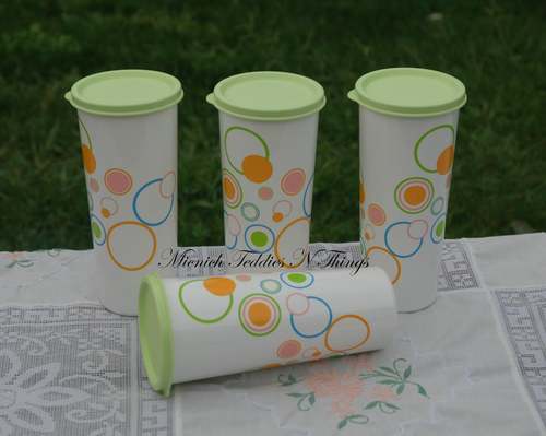 TUPPERWARE PASTEL CIRCLE DESIGN SET OF FOUR TUMBLERS | eBay Australia
