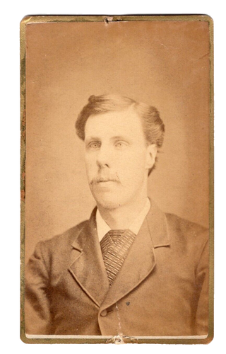 NEW BEDFORD MA c.1879 Mustached Victorian Man Thick Gilt Border CDV by ...