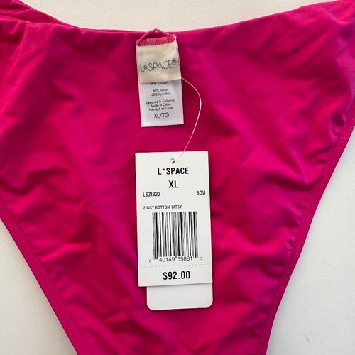 NWT L*Space Womens Bougainvillea Pink Ziggy Bitsy Bikini Bottom Size XL ...