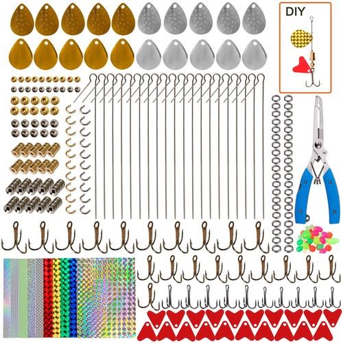 Fishing Spinner Bait Making Kit, 261pcs DIY Fishing Lure Making Kit ...