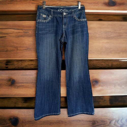 INC Womens Jeans Sz 4 Bling Pockets Bedazzled Denim Flare Sequined ...
