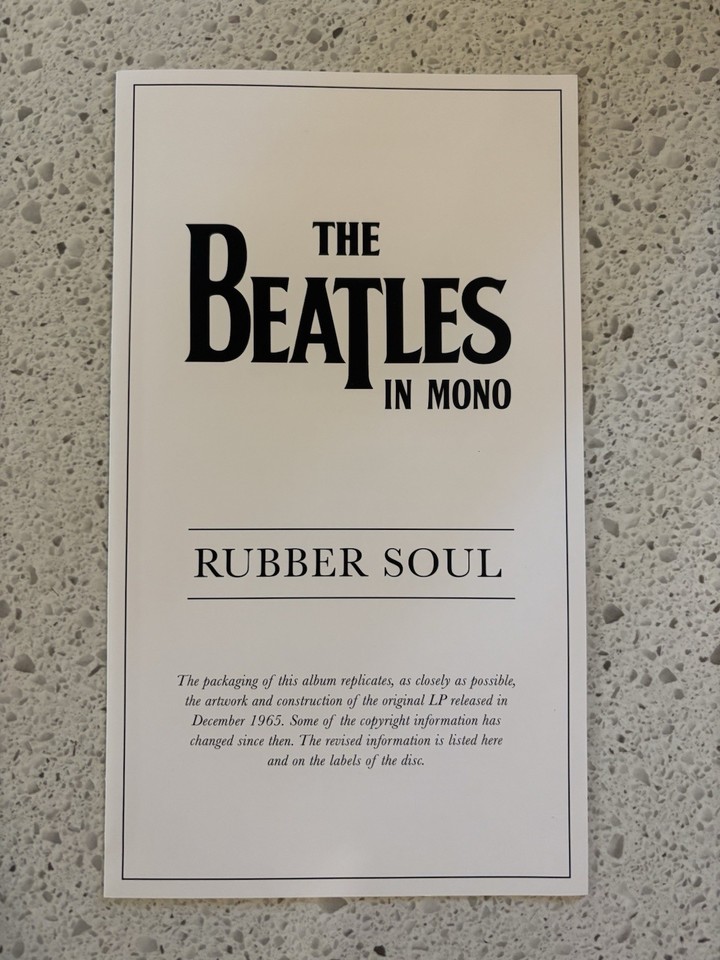 The Beatles In Mono Rubber Soul - Vinyl LP 2014 Parlophone Records PMC ...
