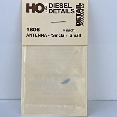Detail Associates 1806 HO Scale Radio Antennas, Sinclair, Small (pkg. 4 ...
